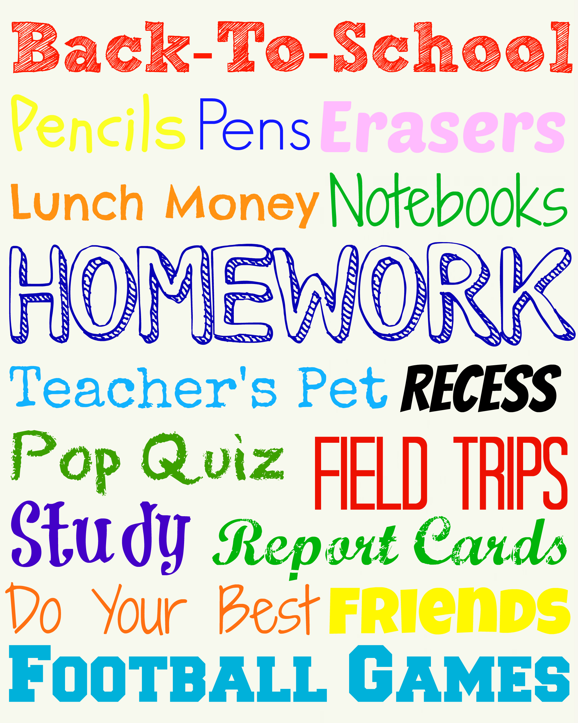 Free Back To School Printable Subway Art